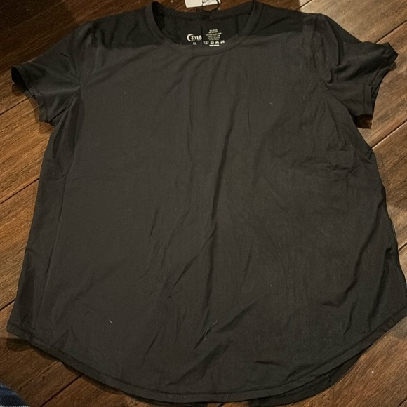 ZYIA | Tops | Zyia Black Panel Split Back Mesh Tee | Poshmark